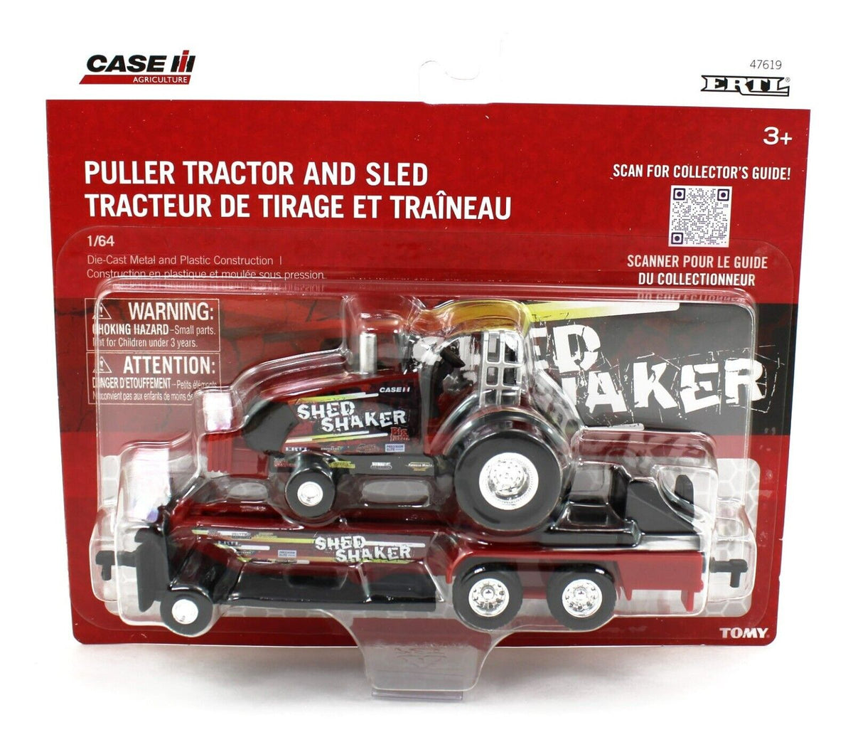 2024 ERTL 1:64 CASE IH *SHED SHAKER* TRACTOR PULLER* w/PULLING SLED SE ...