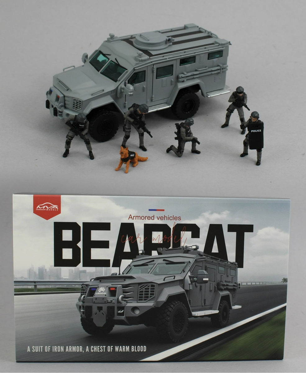 1:64 *MVA* BEARCAT AVF Armored Vehicle Car w/6pc POLICE FIGURES *GRAY ...