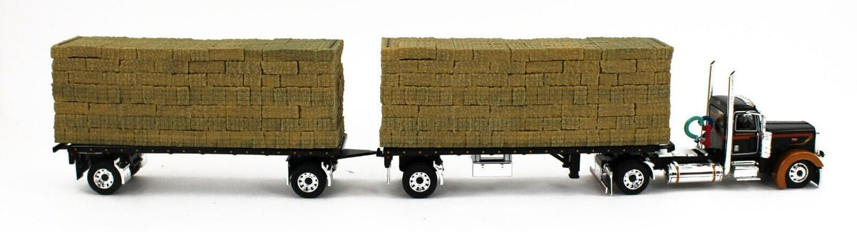 DCP 1:64 *HAY MAKER* Peterbilt 389 w/Utility Dual 28½’ Hay Flatbed Tra ...