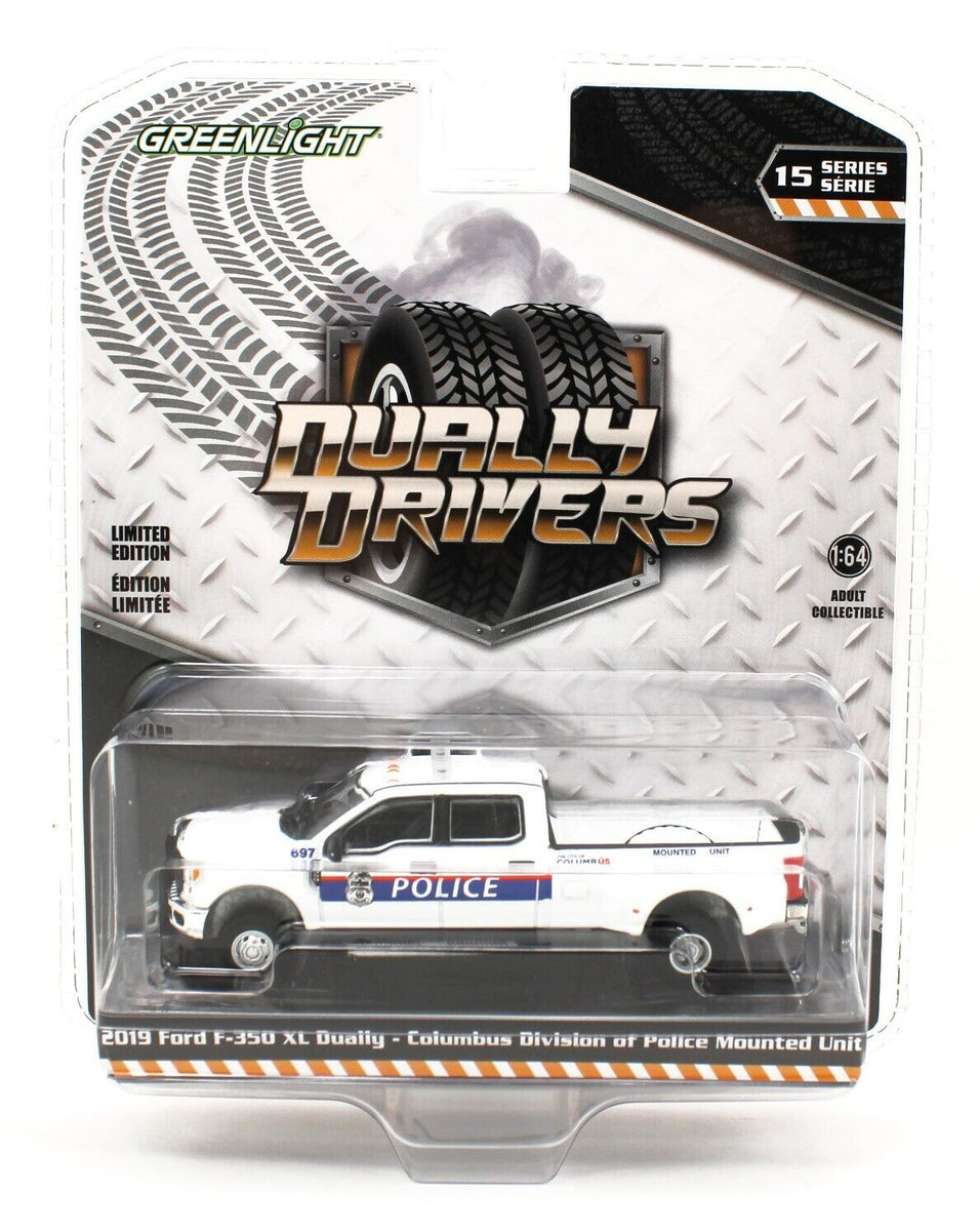 1:64 GreenLight *DUALLY DRIVERS 15* 2019 Ford F350 Columbus Police *NI ...