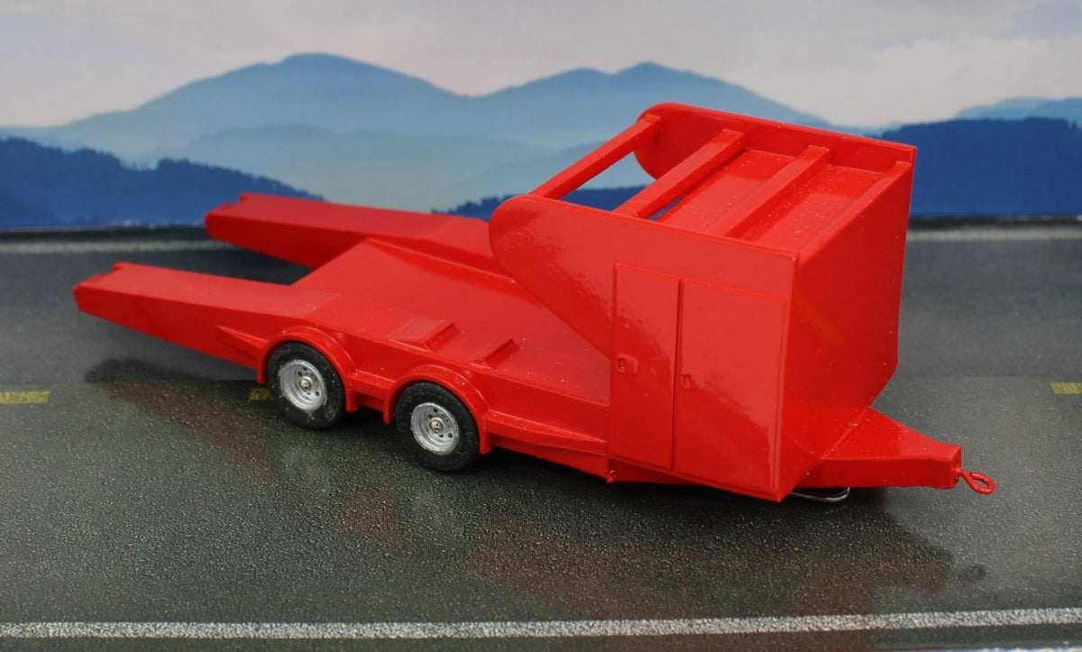 1:64 RED Parker Ramp Over Race Car Trailer for ADC Dirt Late Model Die ...