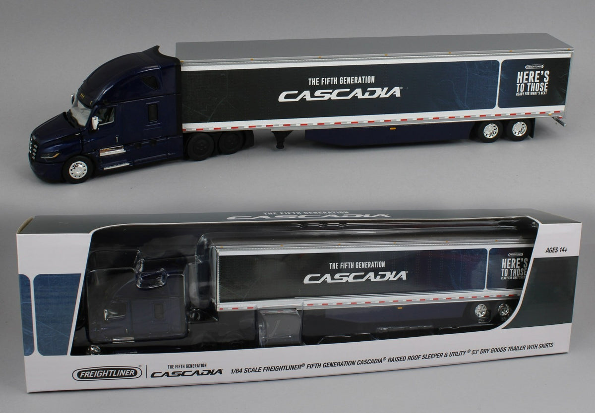 2025 DCP 1:64 BLUE Freightliner Cascadia 5th GEN Sleeper Semi w/53' Va ...