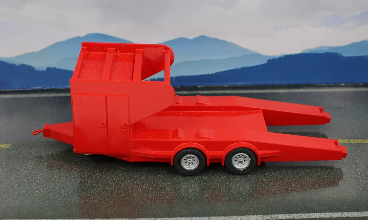 1:64 RED Parker Ramp Over Race Car Trailer for ADC Dirt Late Model Die ...