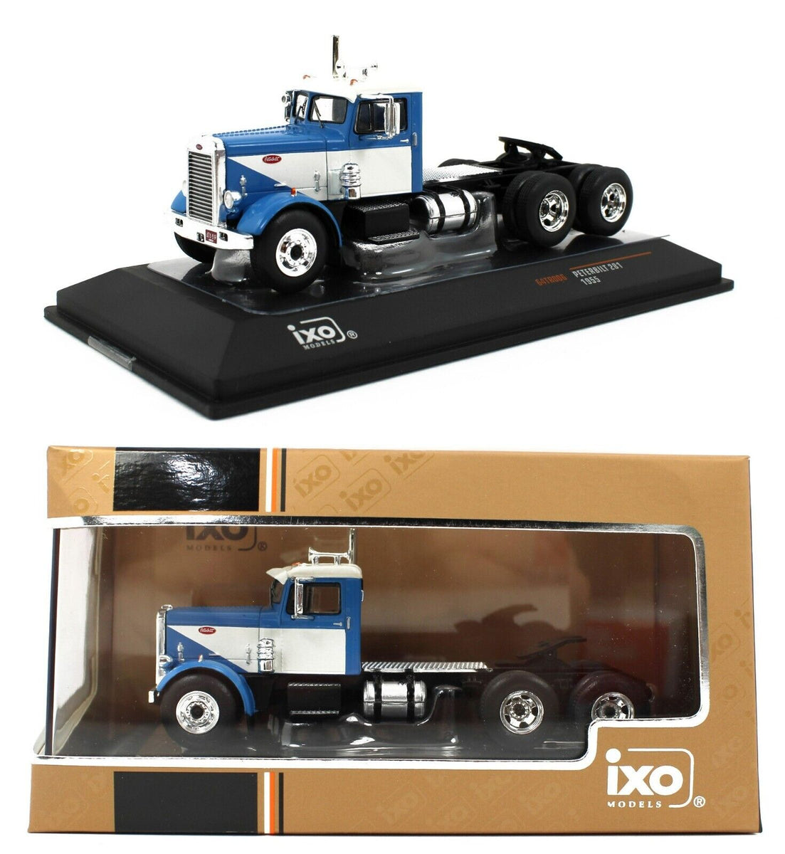 1:64 IXO Models *BLUE & WHITE* 1955 Peterbilt 281 Semi Truck *NIB*| mc2 ...