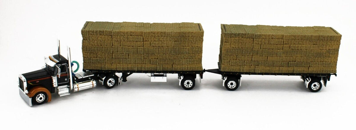 DCP 1:64 *HAY MAKER* Peterbilt 389 w/Utility Dual 28½’ Hay Flatbed Tra ...
