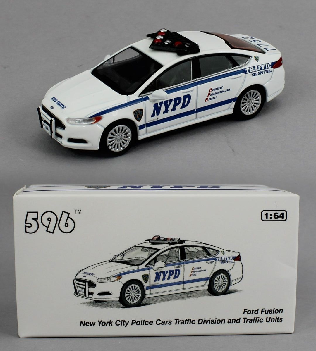 1:64 *596 DIECAST* NYPD Traffic Division & Traffic Units FORD FUSION S ...
