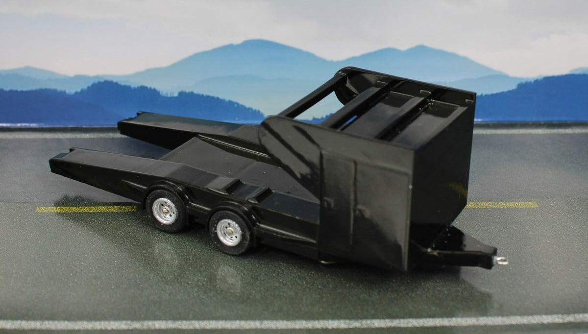 1:64 BLACK Parker Ramp Over Race Car Trailer for ADC Dirt Late Model D ...