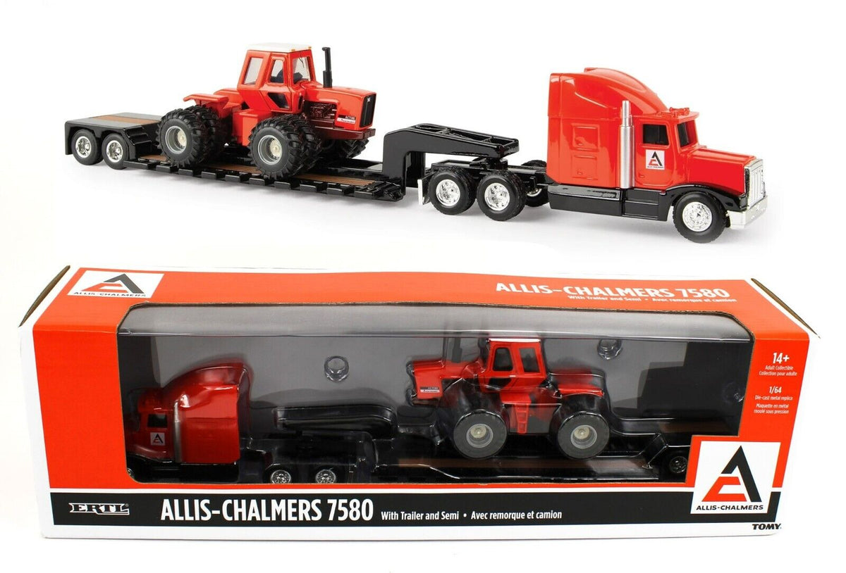 2024 ERTL 1:64 *ALLIS-CHALMERS* Semi Lowboy &Brown Belly AC 7580 w/Dua ...