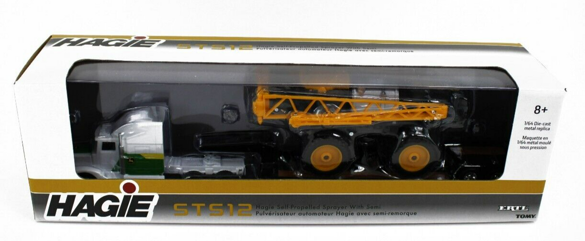 2024 1:64 ERTL *HAGIE* Semi Truck w/Lowboy & STS12 Sprayer *NIB*| mc2-toys