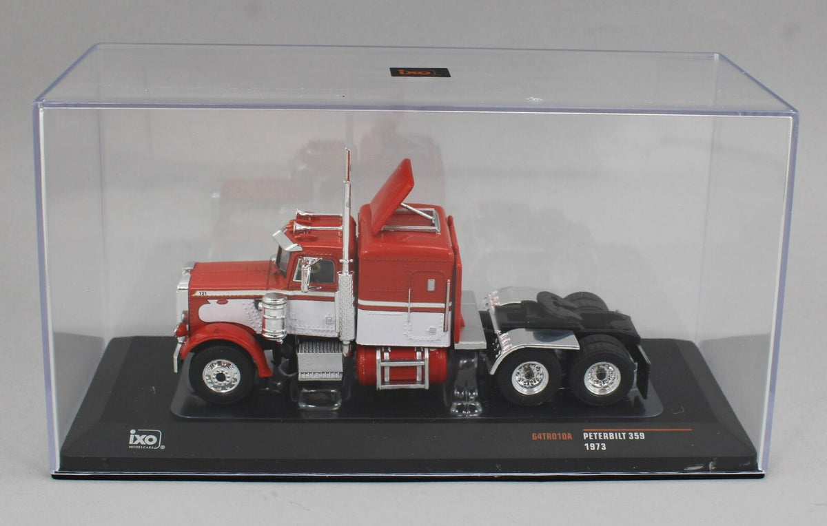 1:64 IXO Models *RED & WHITE* Peterbilt 359 Flattop Semi Truck *NIB ...