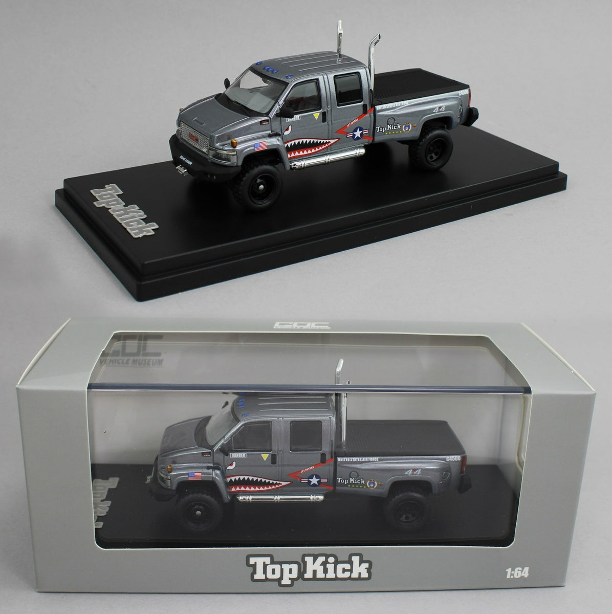 1:64 GOC *GUN METAL SHARK* GMC TOPKICK 4500 Crew Cab DUALLY Pickup Tru ...