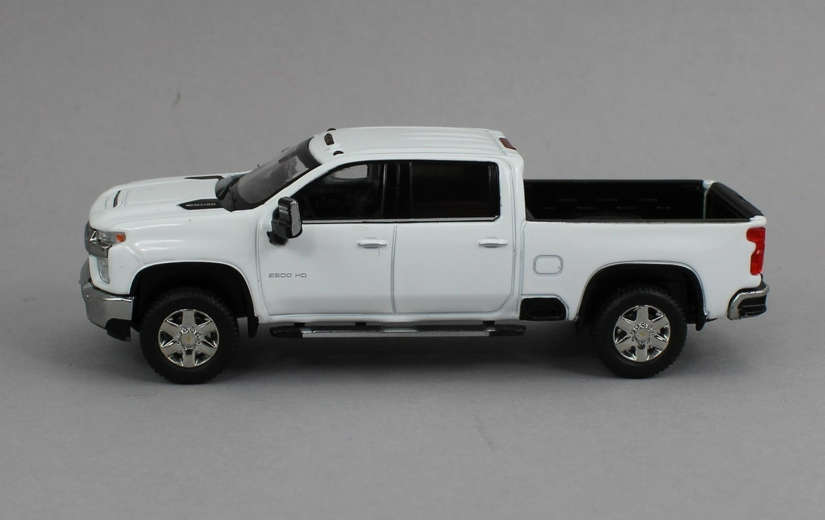 1:64 Small Car *WHITE* Chevrolet Silverado 2500HD Crew Cab DuraMax Pic ...