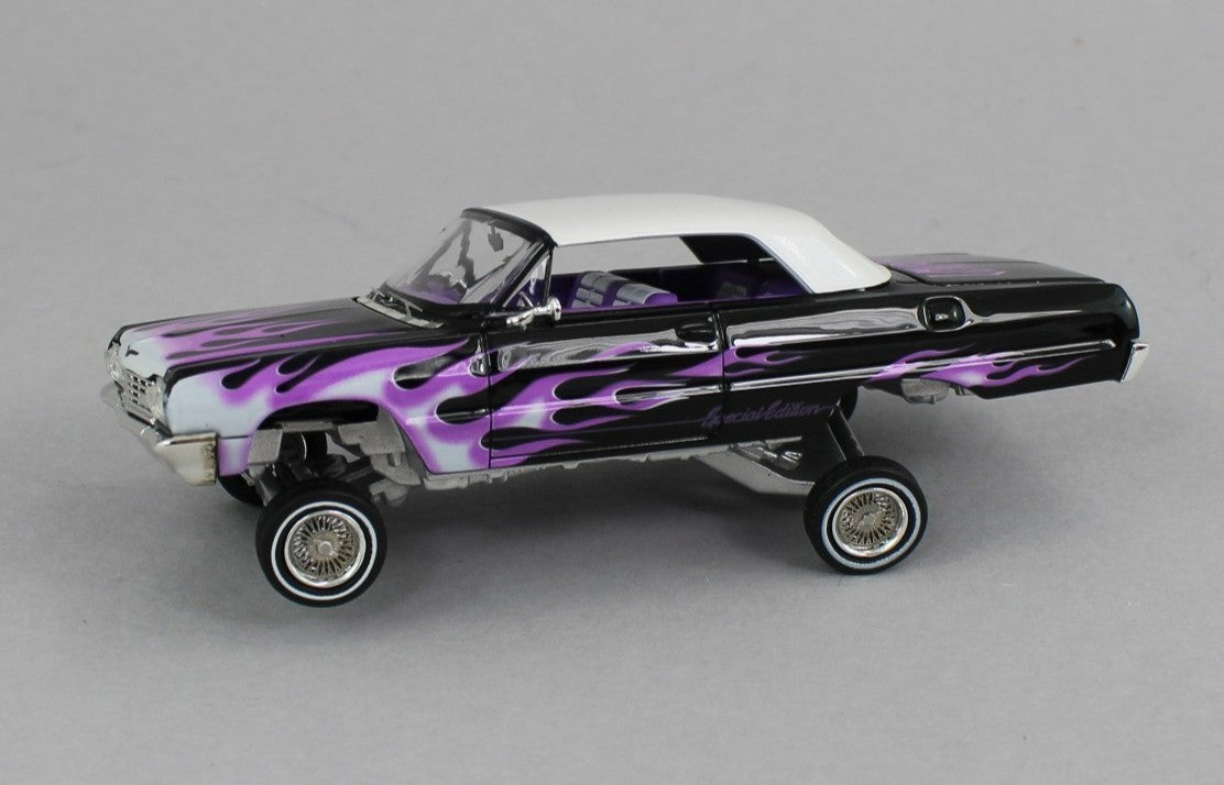 1:64 *FINE WORKS 64* Black Chevrolet IMPALA *LOWRIDER* High Detail Die ...