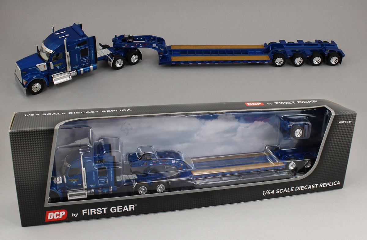 DCP 1:64 *WESTERN DISTRIBUTING* Kenworth W990 Midroof w/Tri-Axle Lowbo ...