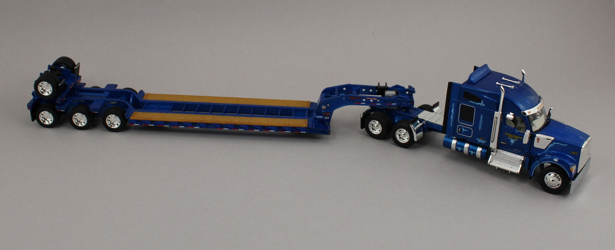 DCP 1:64 *WESTERN DISTRIBUTING* Kenworth W990 Midroof w/Tri-Axle Lowbo ...