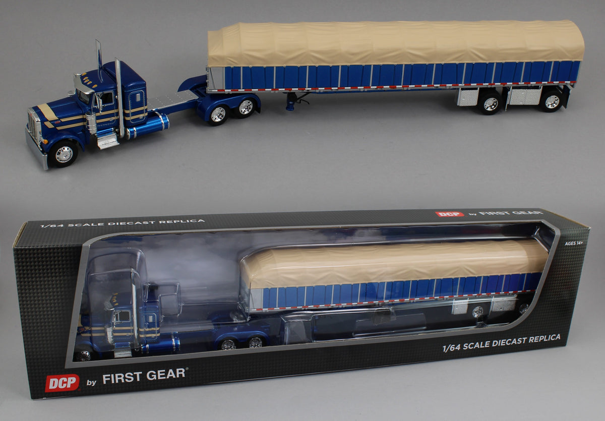 DCP 1:64 *BLUE & TAN* Peterbilt 379 36" Flattop w/Wilson COVERED WAGON ...