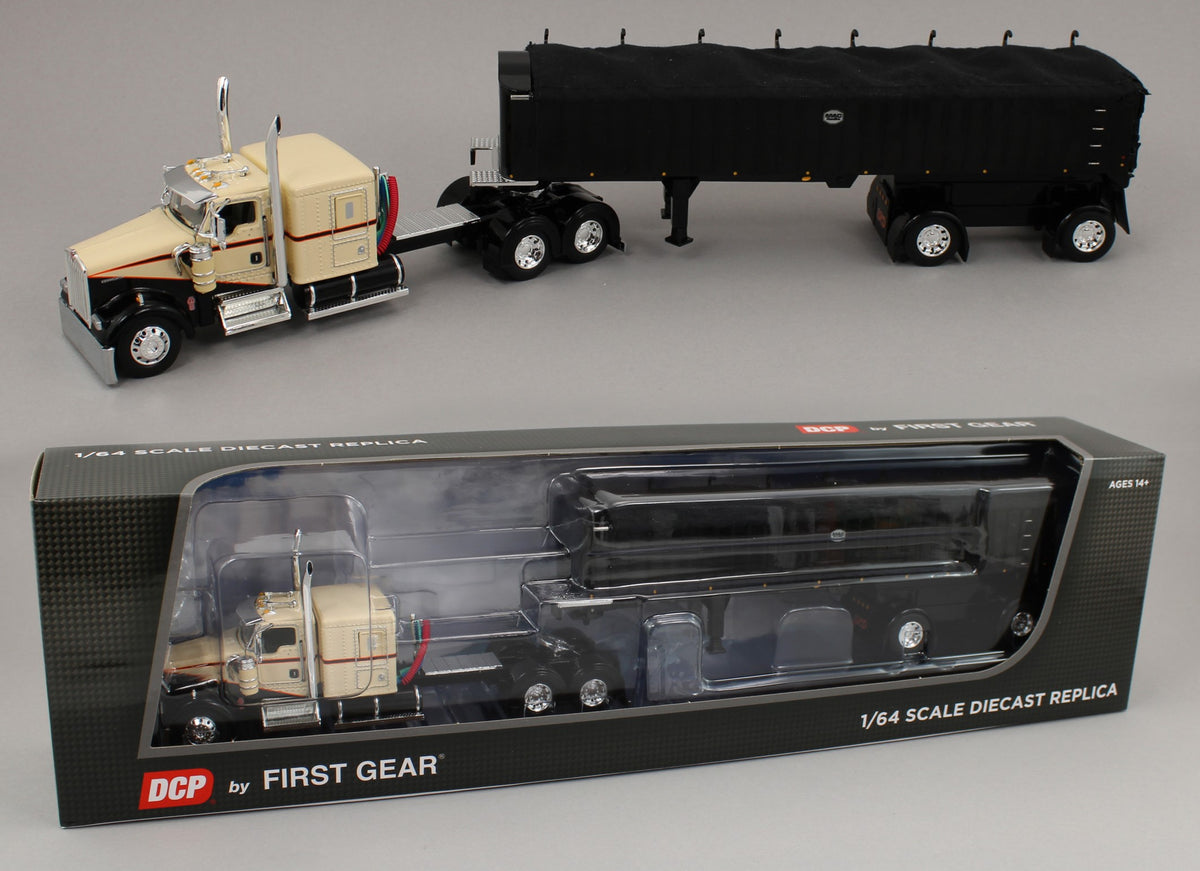 DCP 1:64 *BEIGE & BLACK* Kenworth W900L BLACK MAC COAL End Dump NIB ...
