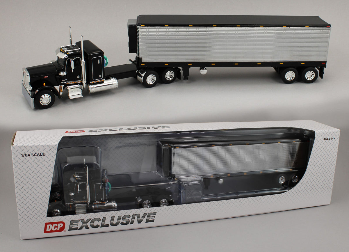DCP 1:64 *BLACK* Peterbilt 359 36" Flattop Sleeper & CHROME 40' Reefer ...