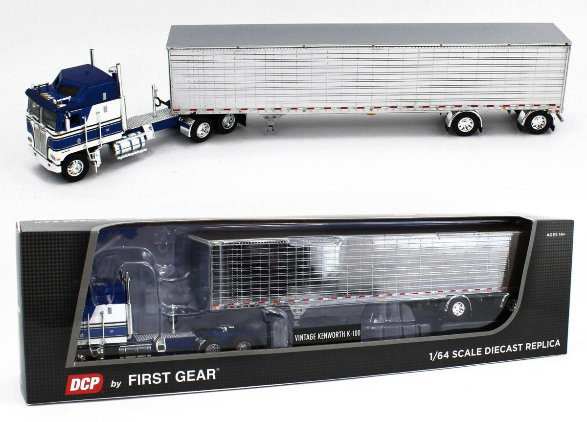 2023 DCP 1:64 *BLUE & WHITE* Kenworth K-100 COE w/53' CHROME Utility T ...