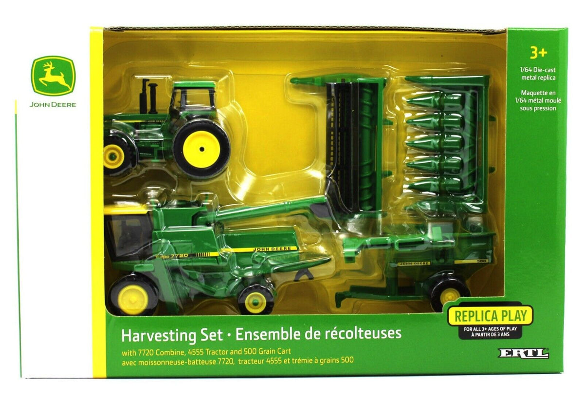 2022 ERTL 1:64 JOHN DEERE Harvest Set 7720 Combine 4555 Tractor & 500 ...