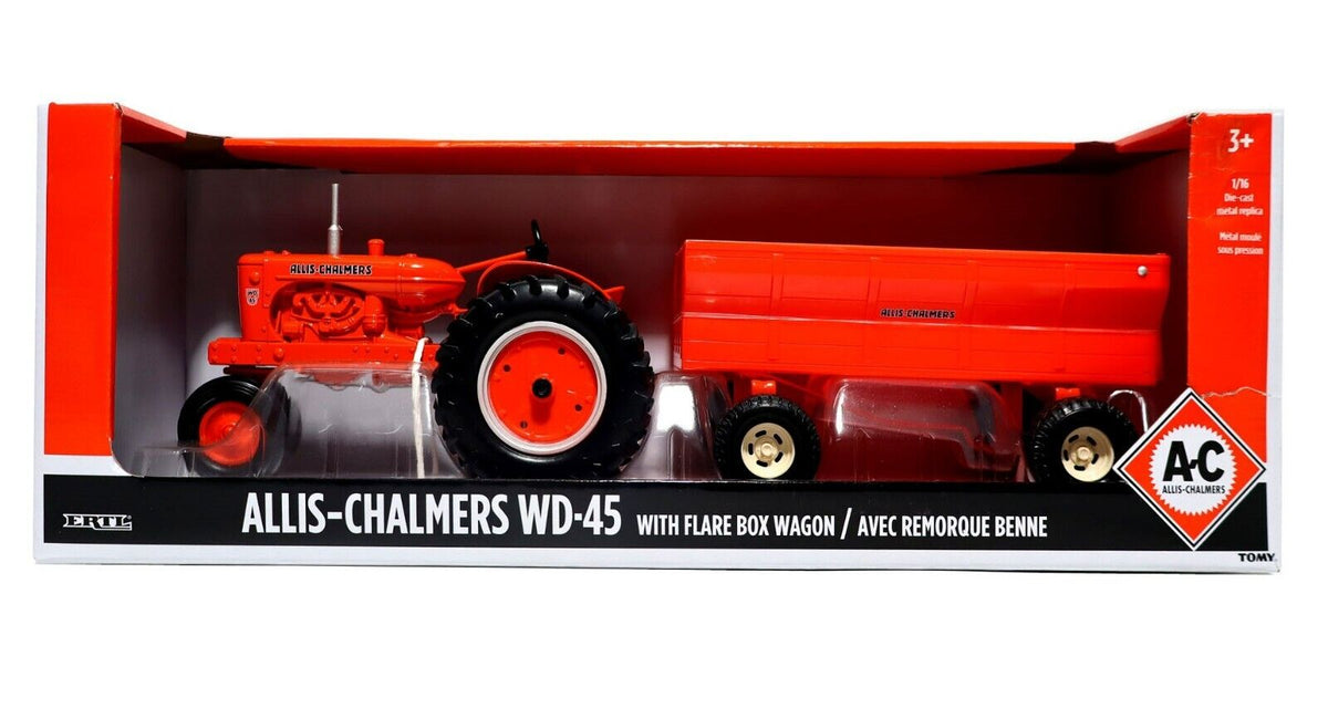 1:16 ERTL *ALLIS-CHALMERS* WD-45 Tractor with Flare Box Wagon *NIB ...
