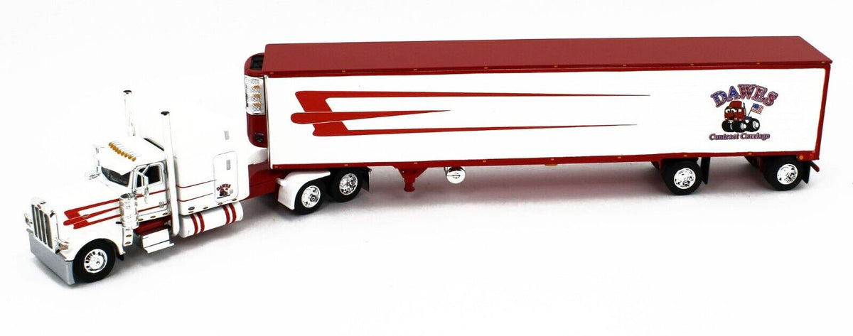 DCP 1:64 *DAWES* Peterbilt 389 63" Midroof 53' Spread-Axle Reefer Trai ...