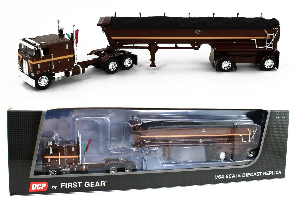 2023 DCP 1:64 *BROWN & TAN* Peterbilt 352 110" Sleeper & MAC Dump Trai ...