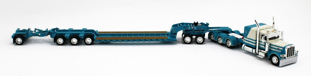 2022 DCP 1:64 *AQUA BLUE* Peterbilt 389 Tri-Axle w/Magnitude HEAVY HAU ...