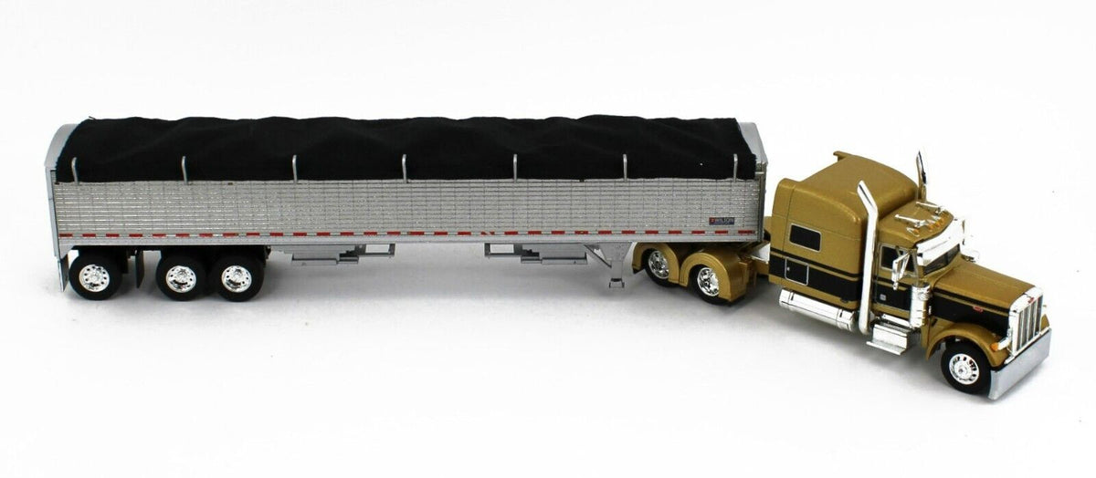 2022 DCP 1:64 *GOLD* Peterbilt 379 70" w/WILSON 50' Tri-Axle Grain Tra ...