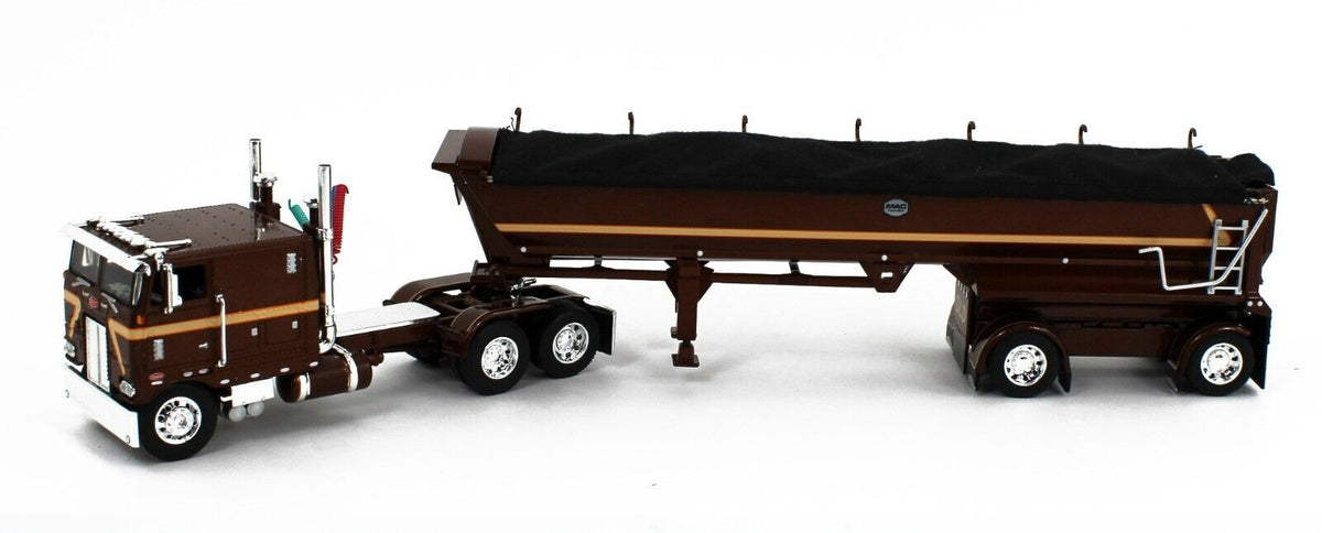 2023 DCP 1:64 *BROWN & TAN* Peterbilt 352 110" Sleeper & MAC Dump Trai ...