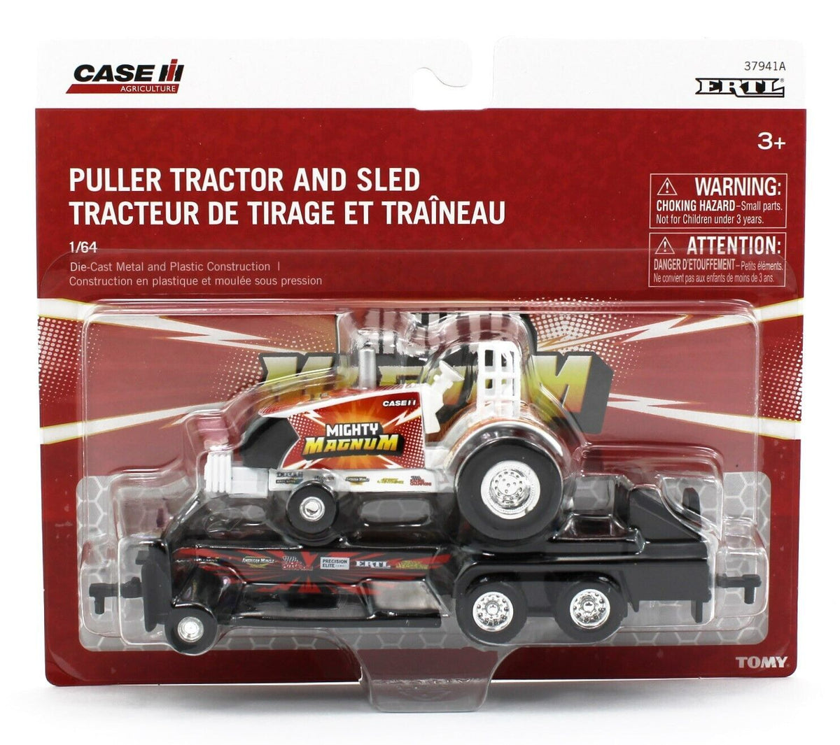 ERTL 1:64 CASE IH *MIGHTY MAGNUM* TRACTOR PULLER* w/PULLING SLED SET N ...