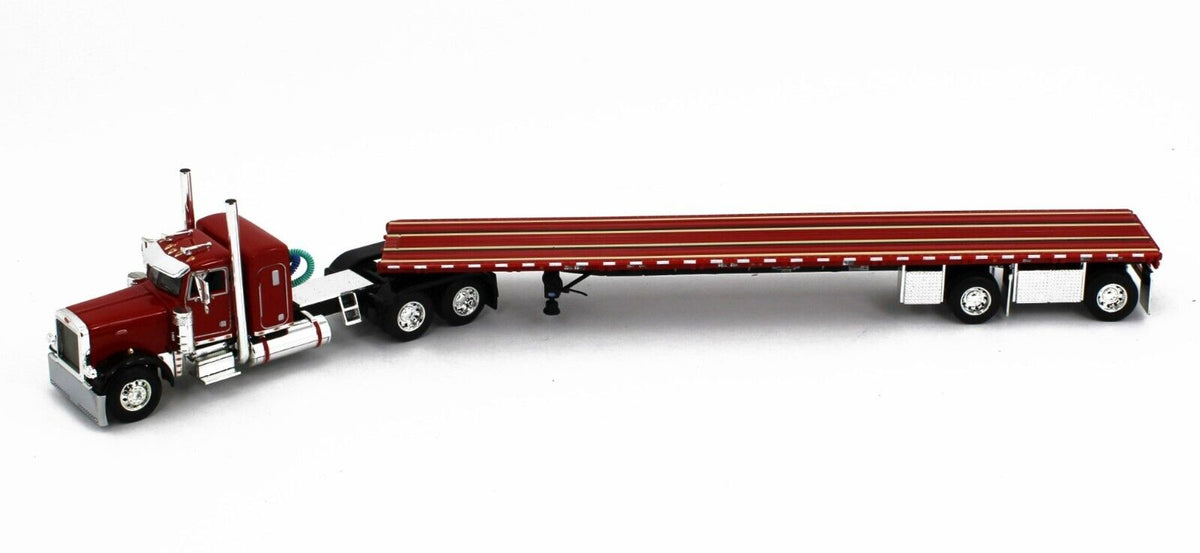 2022 DCP 1:64 *RED* Peterbilt 379 36" Flattop w/Wilson Spread-Axle Fla ...
