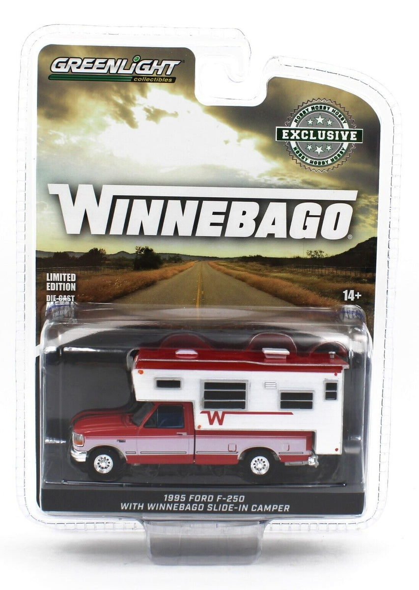 1:64 GreenLight *WINNEBAGO* Red & White 1995 Ford F250 CAMPER Truck *N ...