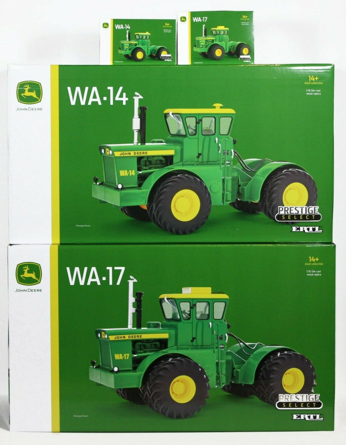 2022 ERTL 1:16 & 1:64 JOHN DEERE WA-14 & WA-17 Wagner Tractor SET *PRE ...