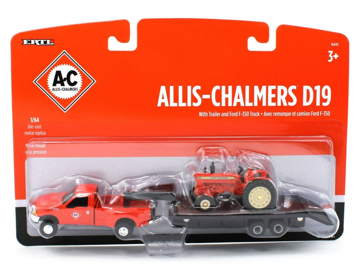 2022 ERTL 1:64 *ALLIS-CHALMERS* Ford F350 Dually Gooseneck Flatbed & D ...