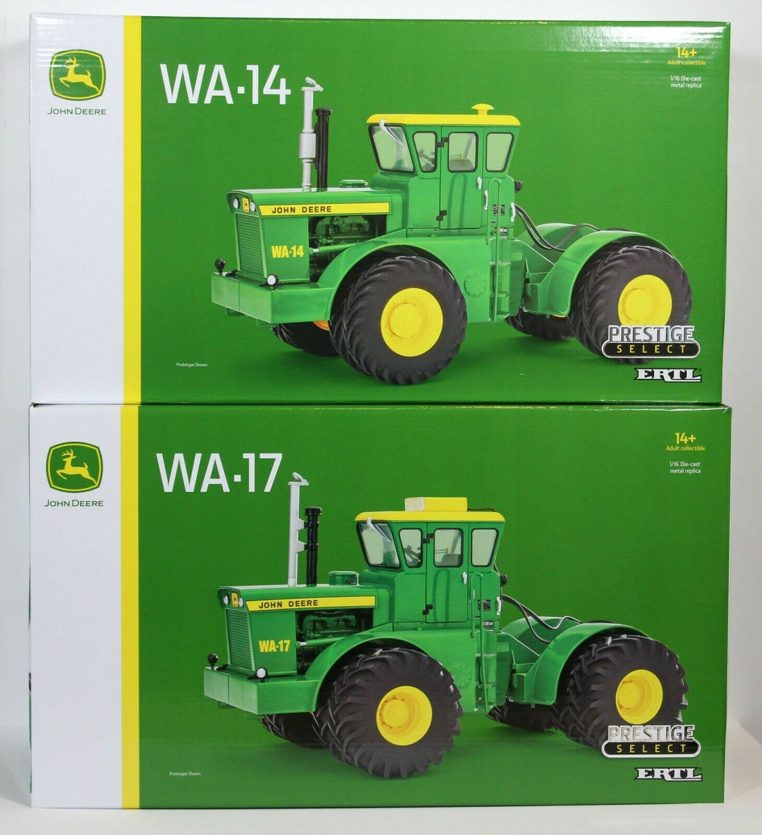 2022 ERTL 1:16 ONLY JOHN DEERE WA-14 & WA-17 Wagner Tractor SET *PREST ...