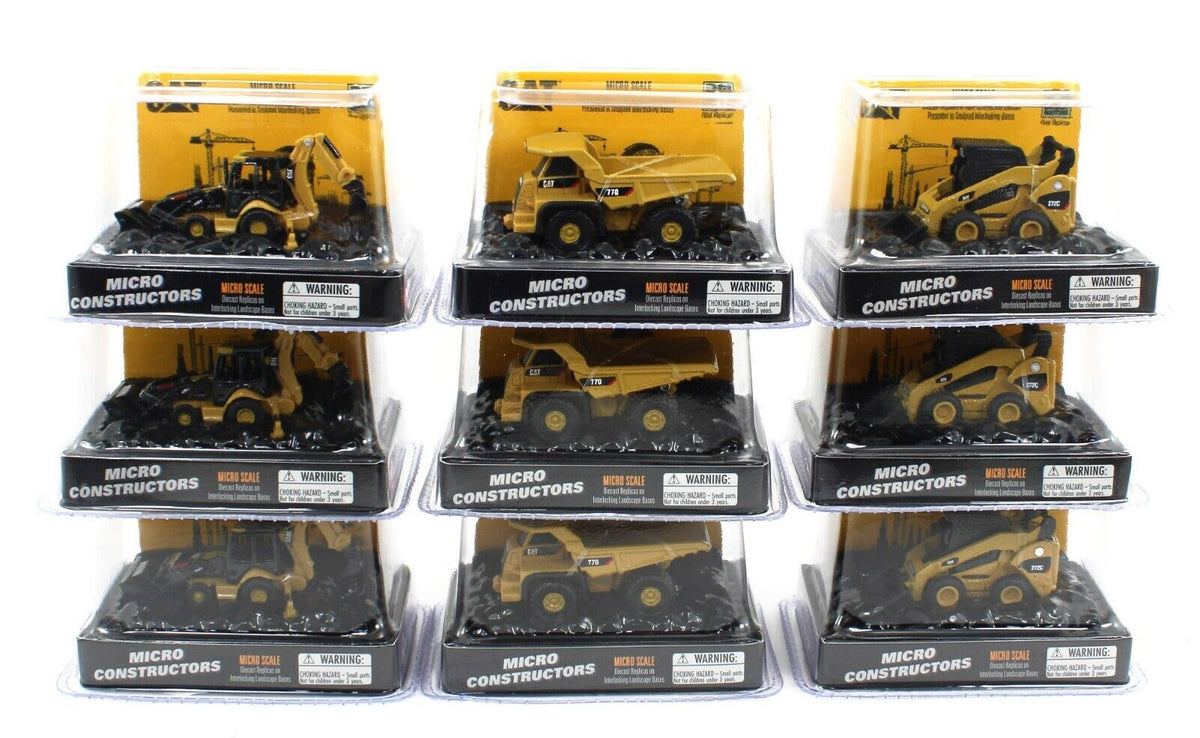 MICRO SIZED = DIECAST MASTERS *CATERPILLAR CAT* 18-Piece Equipment Set ...