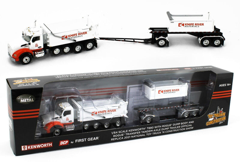 2022 DCP 1:64 *KNIFE RIVER* Kenworth T880 Rogue Dump Truck & Transfer ...