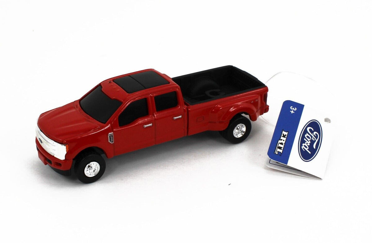 1:64 ERTL Ford F350 Crew Cab DUALLY Pickup Truck *PAIR* Red & Gunmetal ...