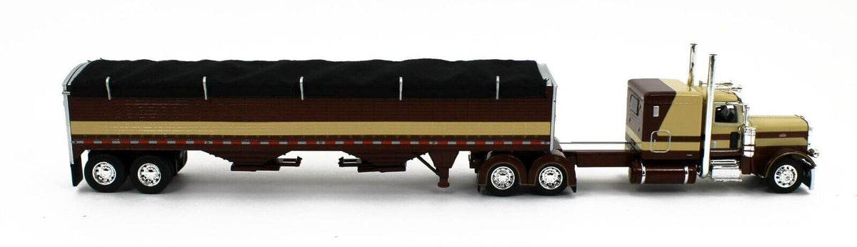 2023 DCP 1:64 *BROWN & TAN* Peterbilt 389 63" Flattop w/WILSON GRAIN T ...