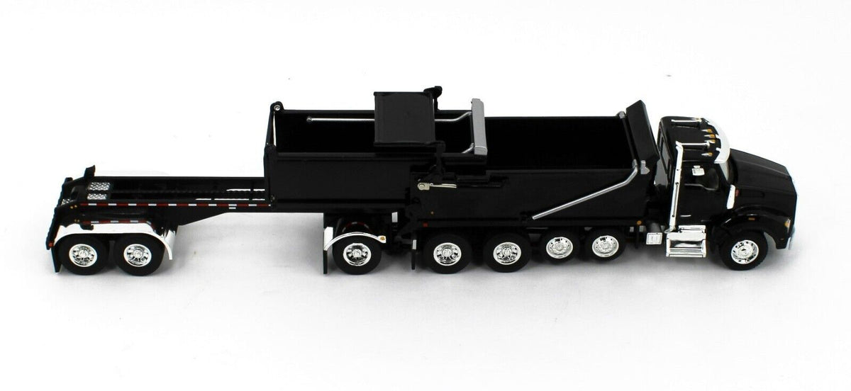 2022 DCP 1:64 *BLACK* Kenworth T880 Rogue Dump Truck & Transfer Dump T ...